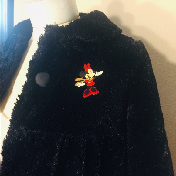 Disney | Jackets & Coats | Disney Storegirls Black Furry Coatmed78 ...